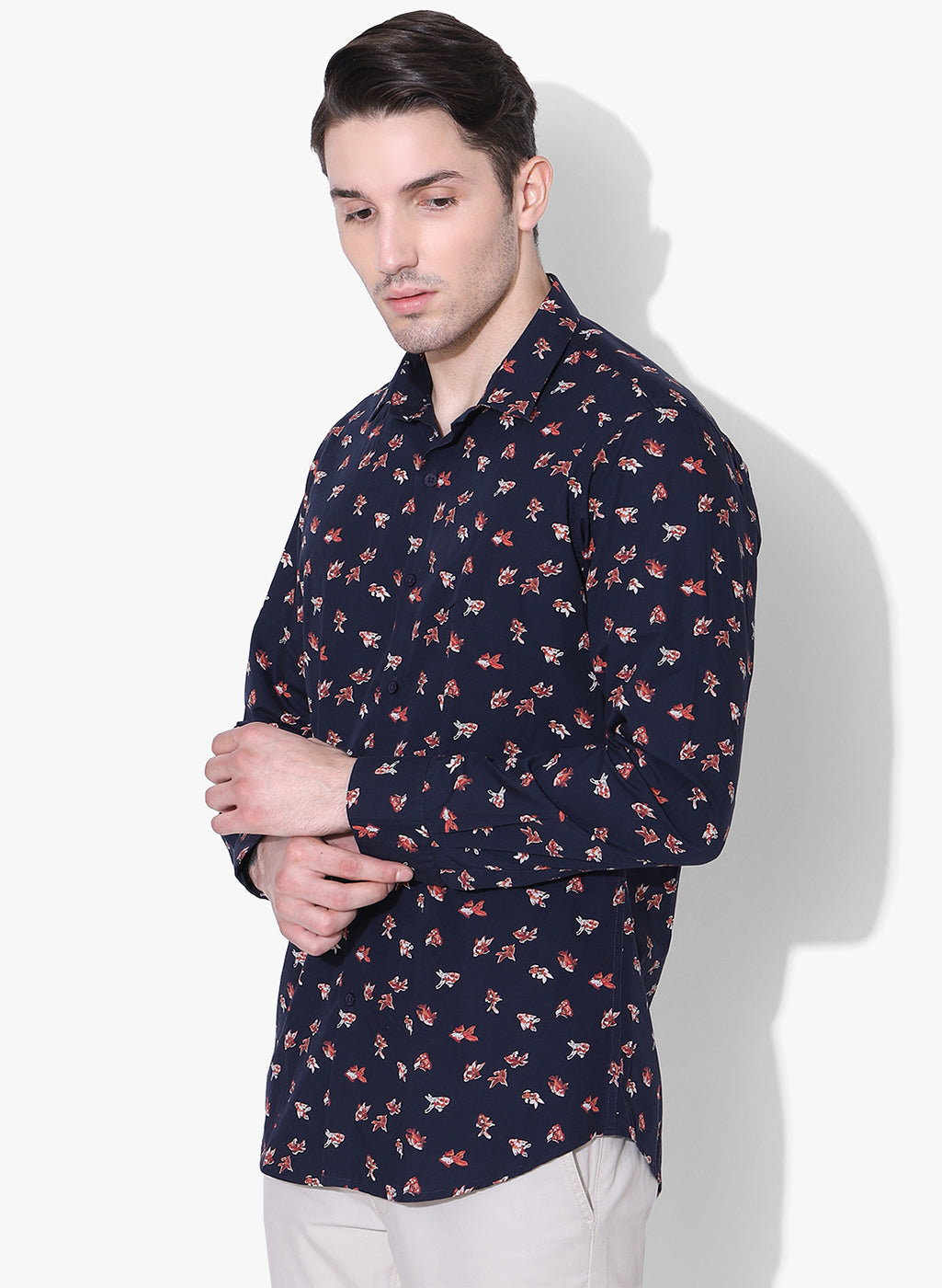 Calico Fish Print Cutaway Collar Shirt – Sprezz.in